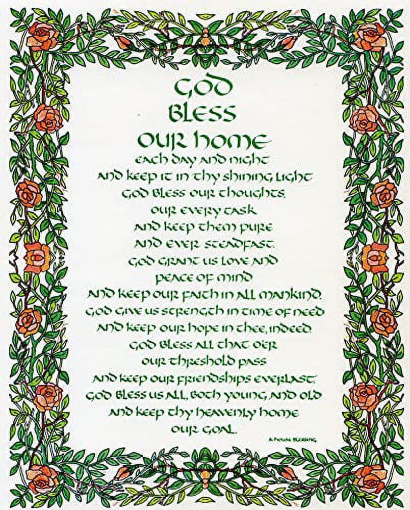 Catholic print picture - God Bless Our Home - 8" x 10" ready to be ...