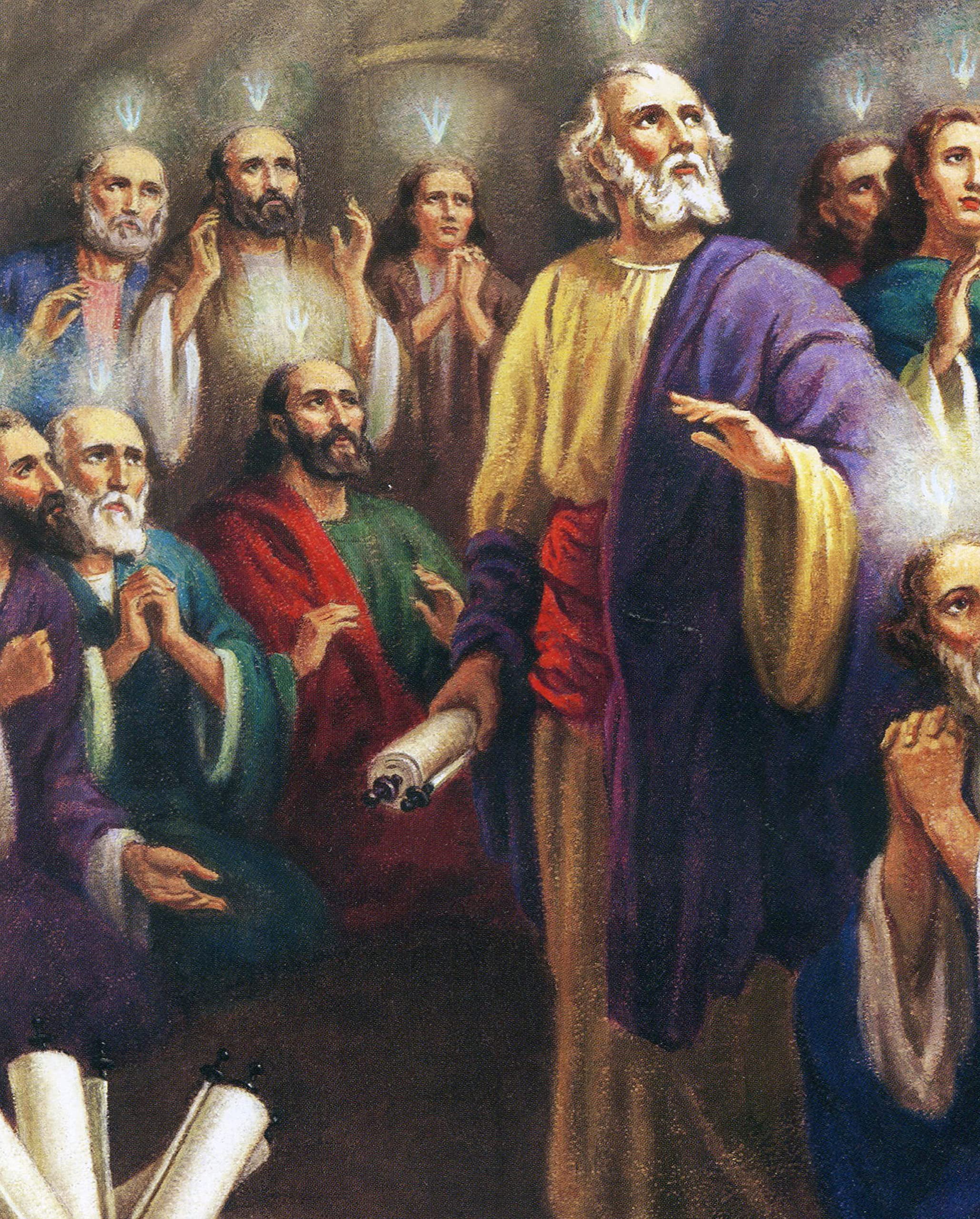 Catholic print picture - Holy Spirit & Apostles C- 8" x 10" ready to be ...