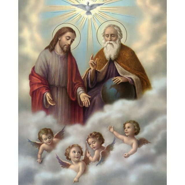 Catholic print picture - Holy Trinity T - 8" x 10" ready to be framed ...