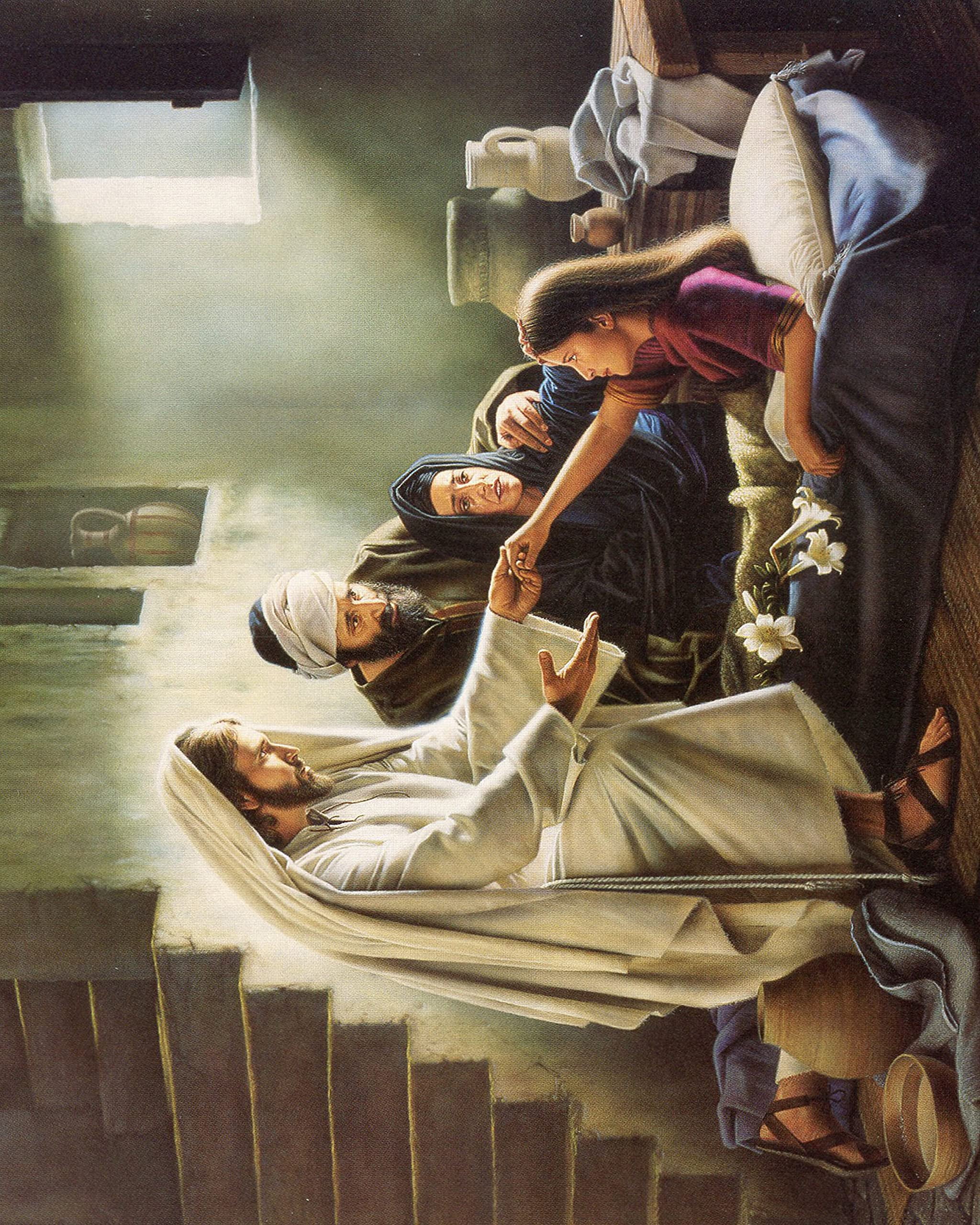 Catholic print picture - JESUS CURES GIRL - 8" x 10" ready to be framed ...