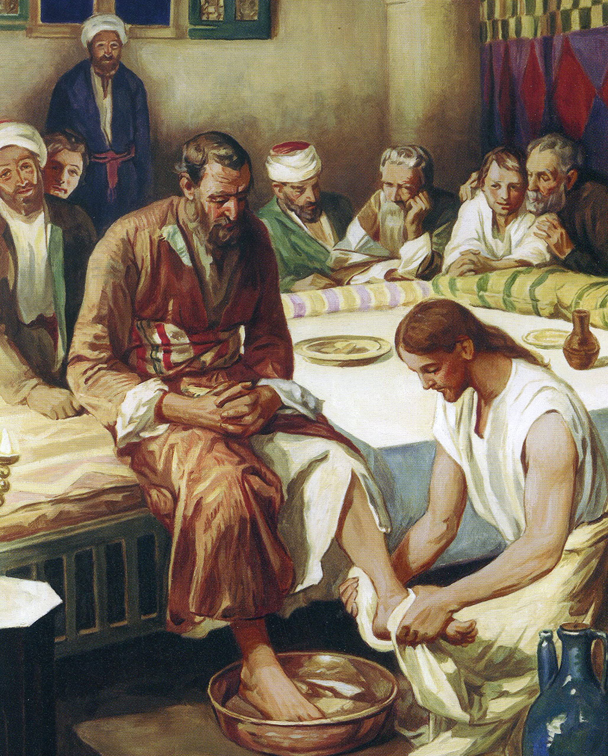 Catholic print picture - Jesus Washes Apostles Feet C - 8" x 10" ready ...