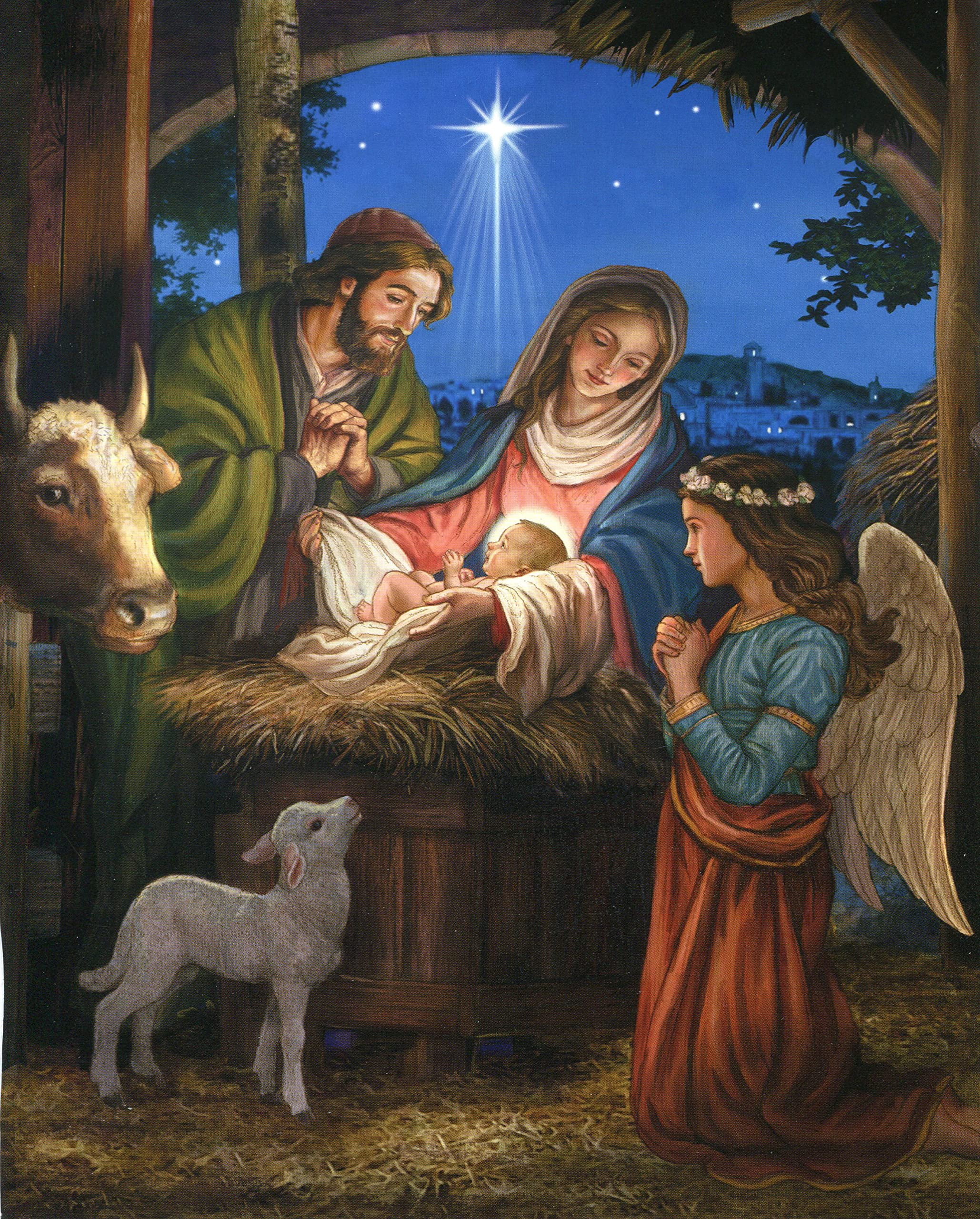 Catholic print picture - Nativity 2T - 8" x 10" ready to be framed ...