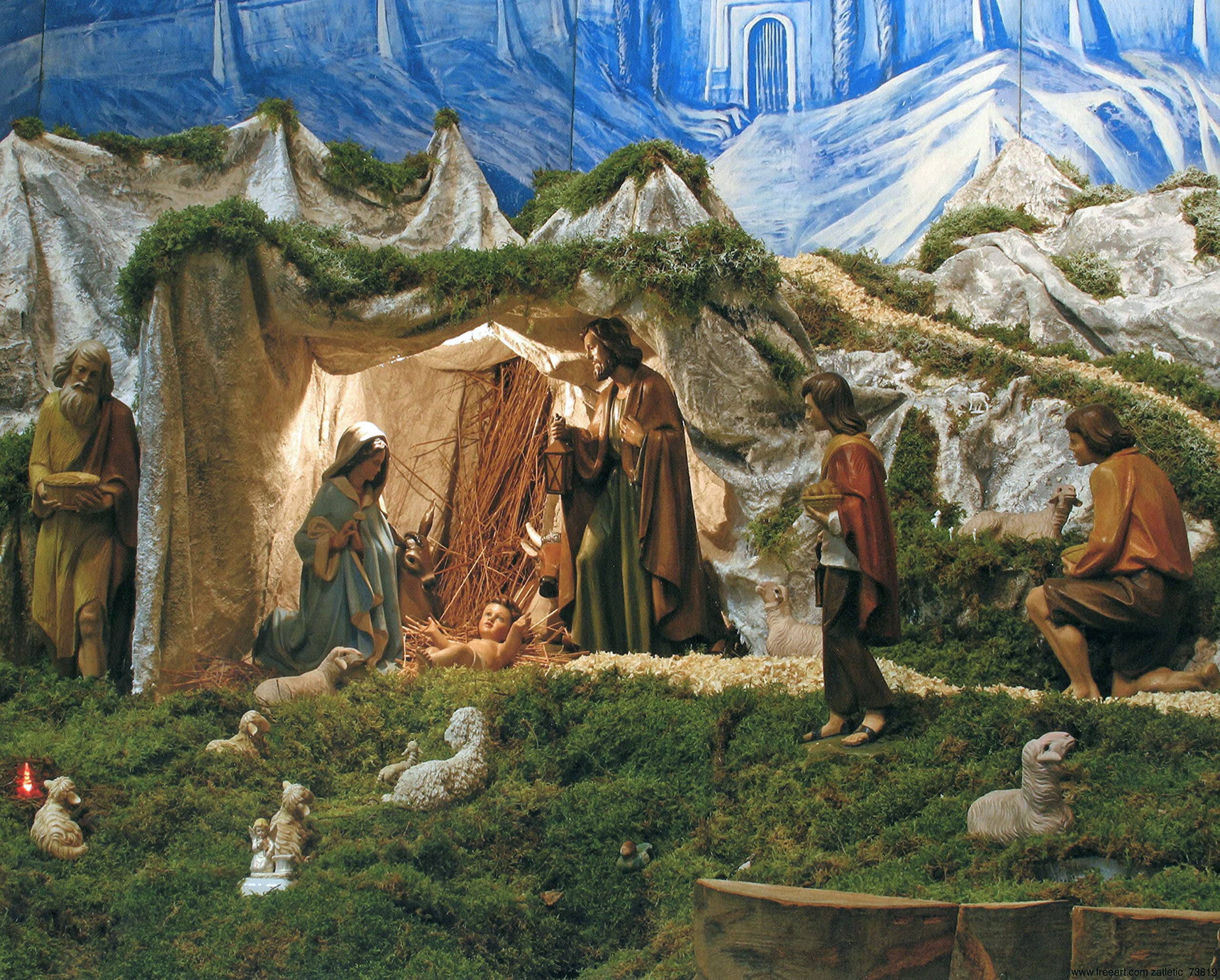 Catholic print picture - Nativity Scene R - 8" x 10" ready to be framed ...