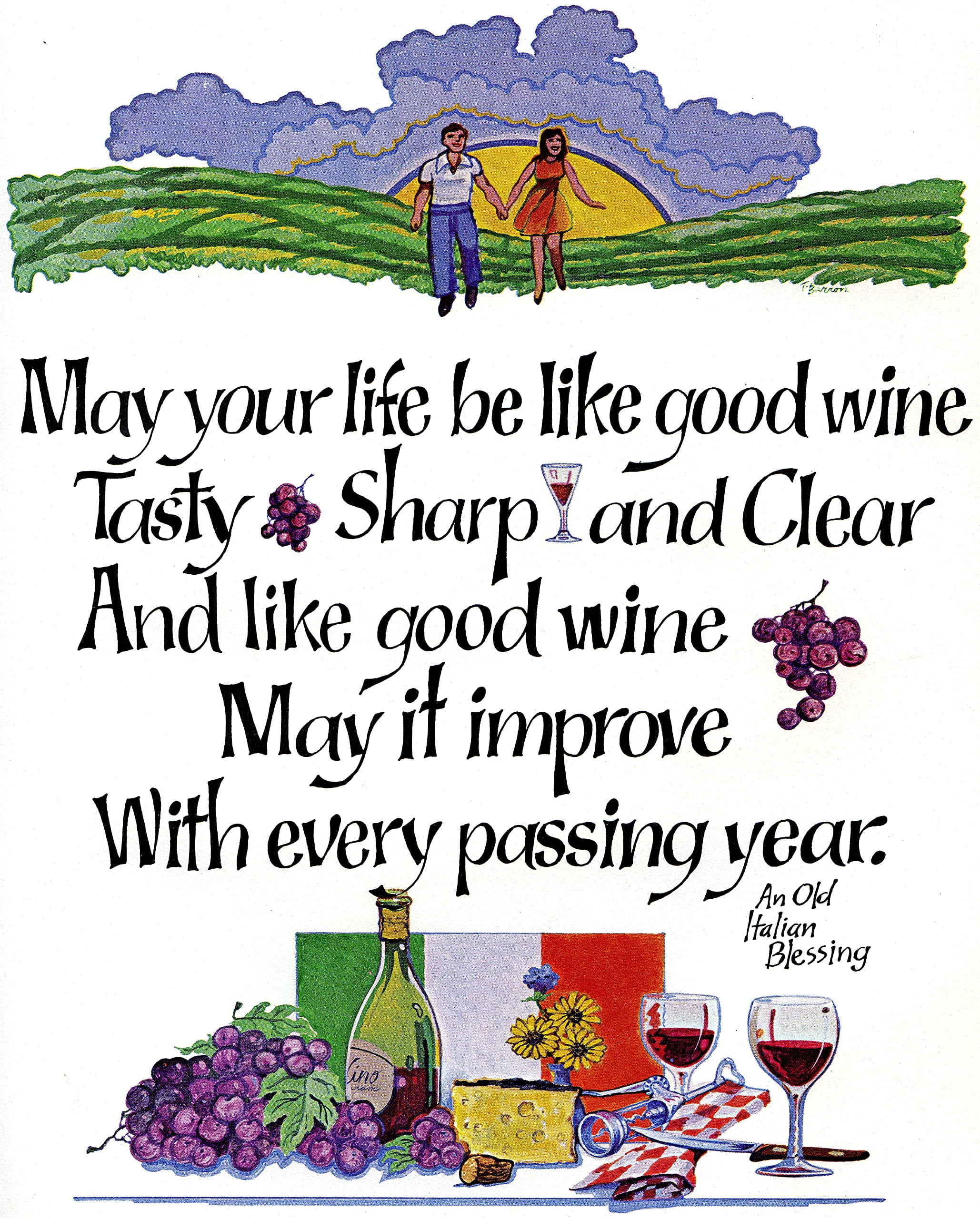 Catholic print picture - Old Italian Blessing - 8" x 10" ready to be ...