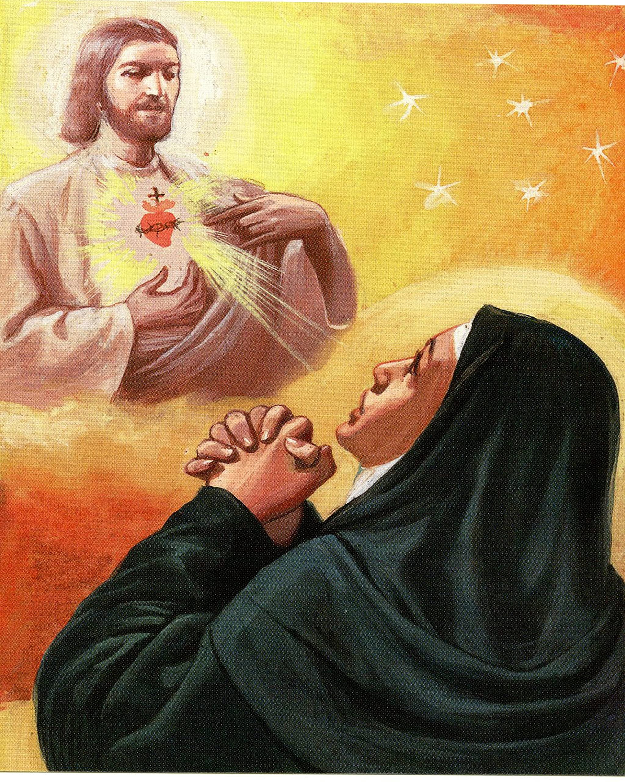 Catholic print picture - ST. MARGARET MARY ALACOQUE V - 8" x 10" ready ...