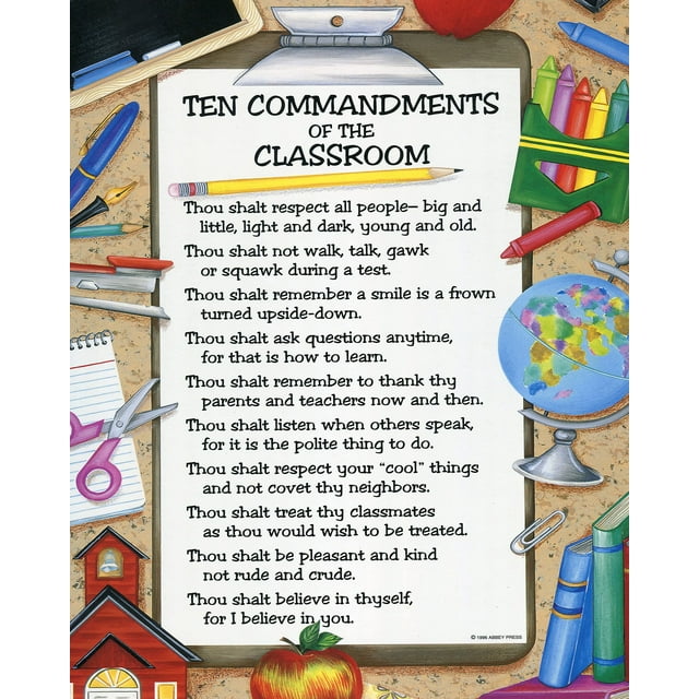 Catholic print picture - TEN COMMANDMENTS CLASSROOM - 8" x 10" ready to ...