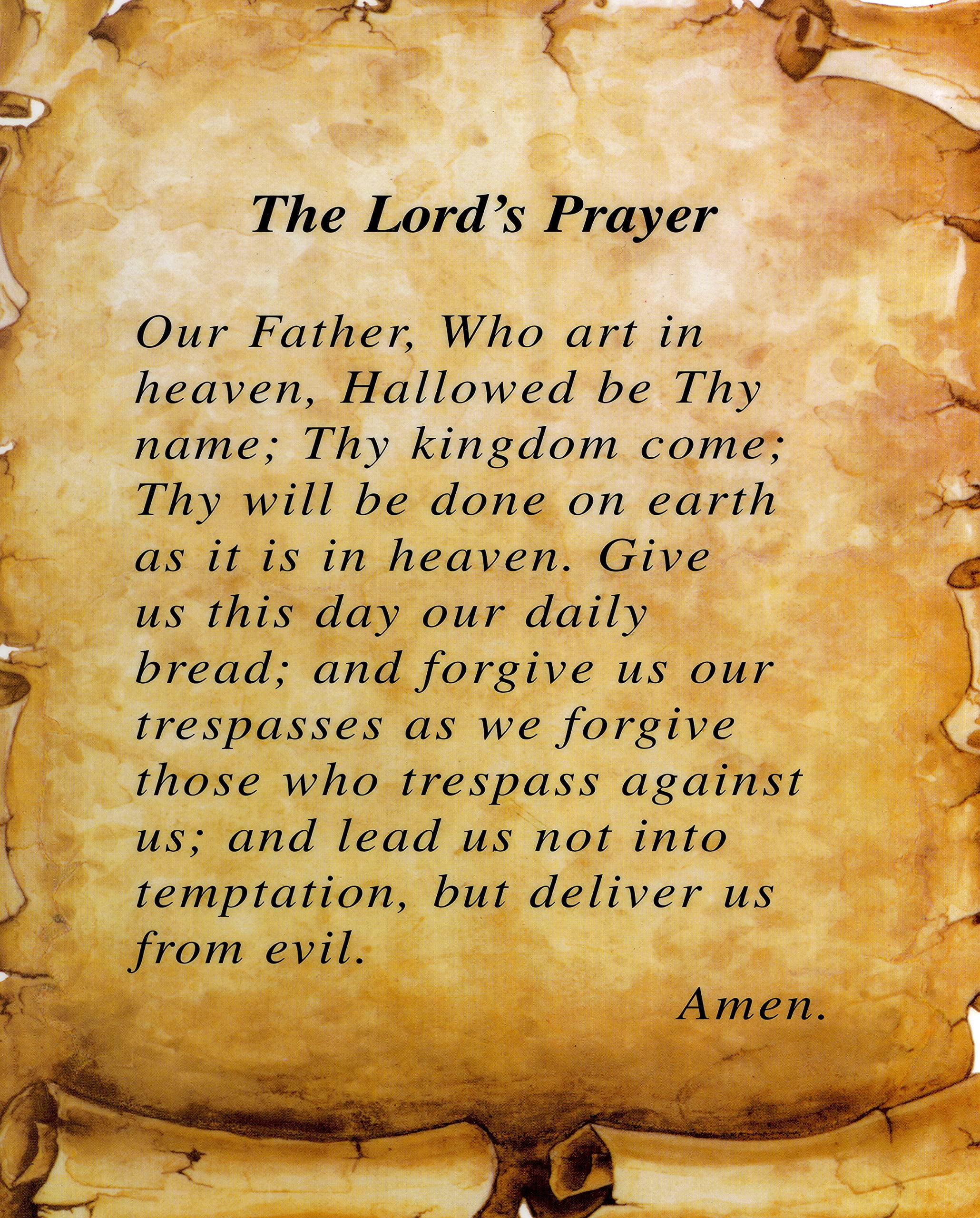 Catholic print picture - The Lords Prayer - 8" x 10" ready to be framed ...