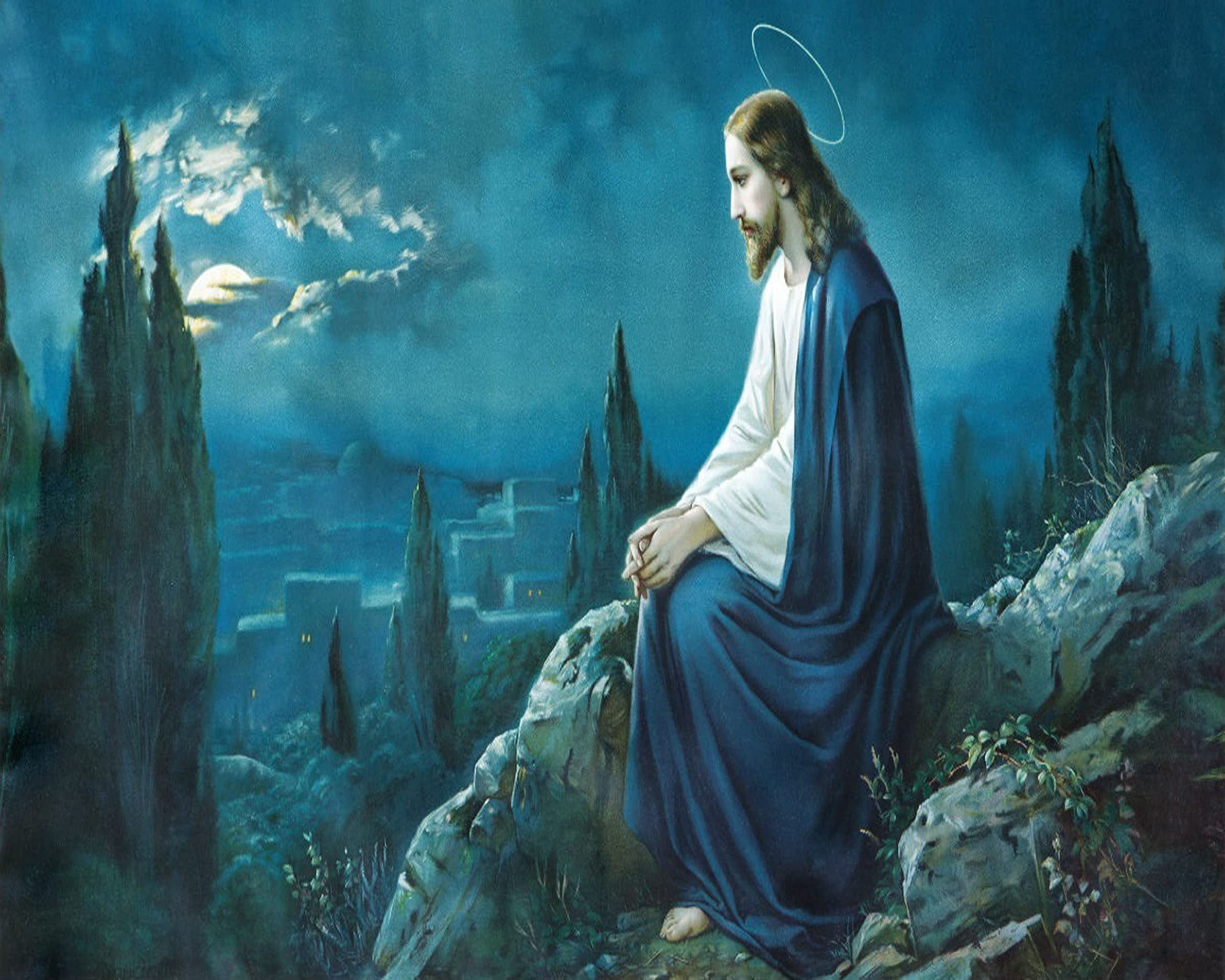 Catholic print picture - jesus in garden - 8" x 10" ready to be framed ...