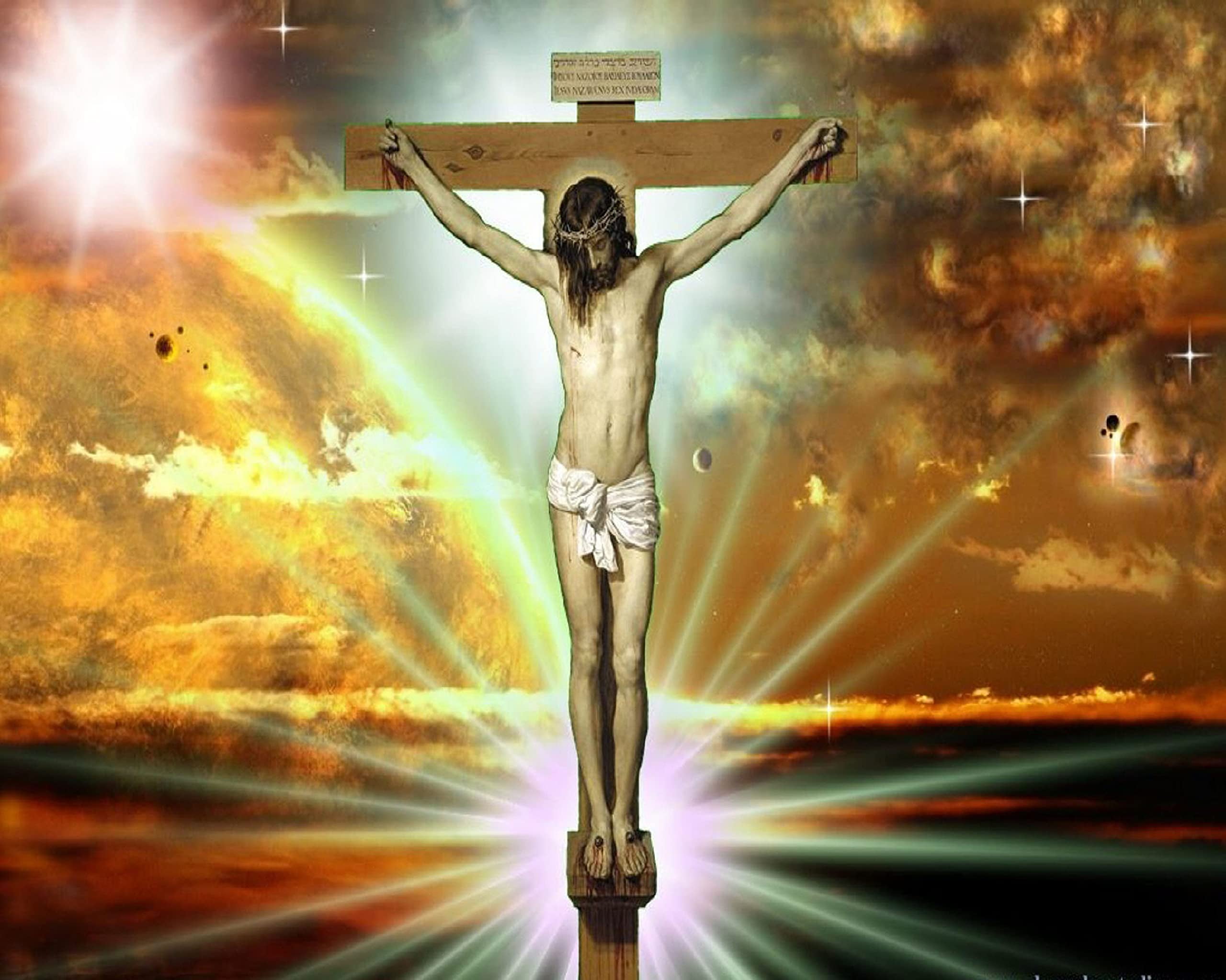 Catholic print picture - jesus on cross - 8" x 10" ready to be framed ...