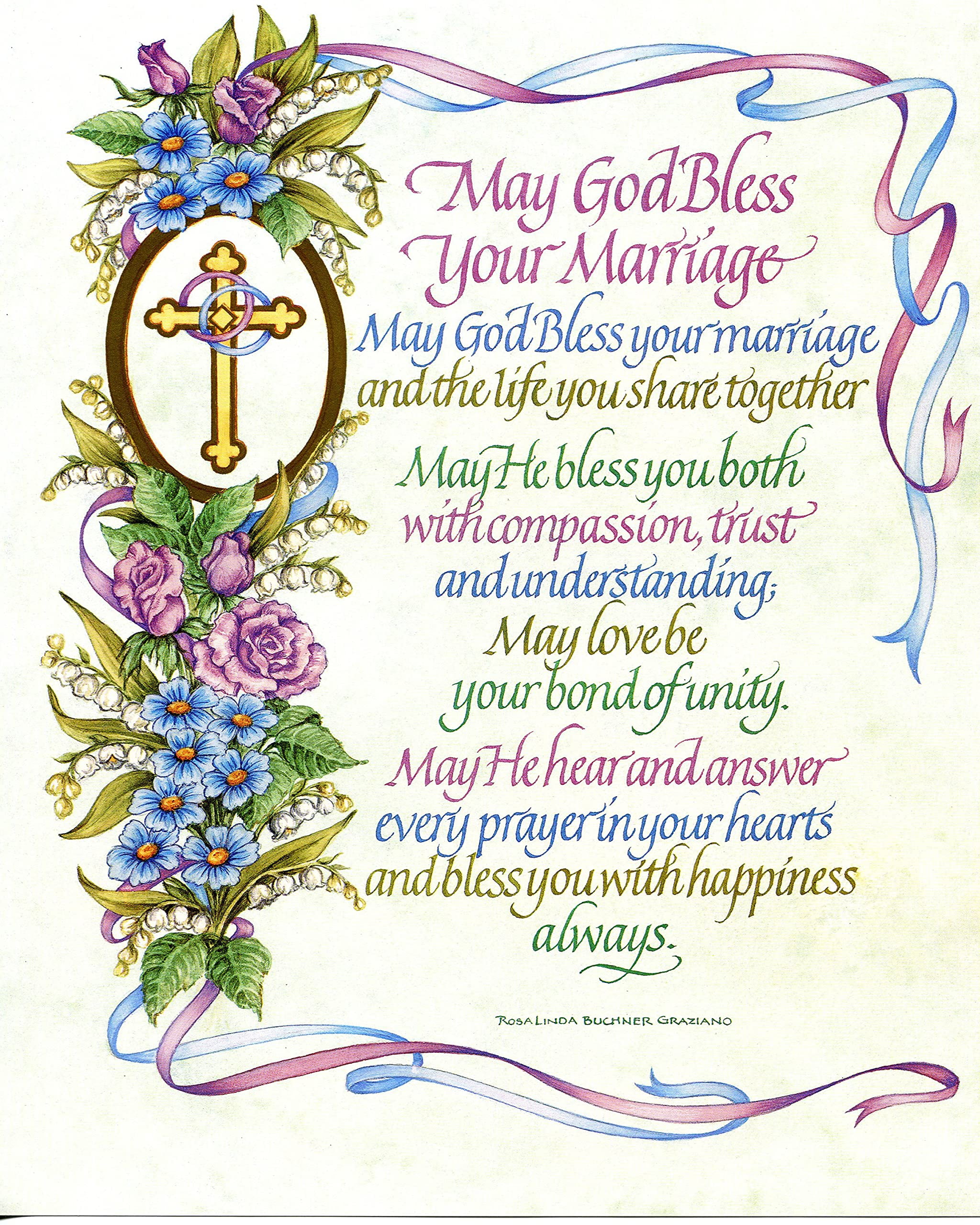 Catholic print picture - marriage blessing 1 - 8" x 10" ready to be ...