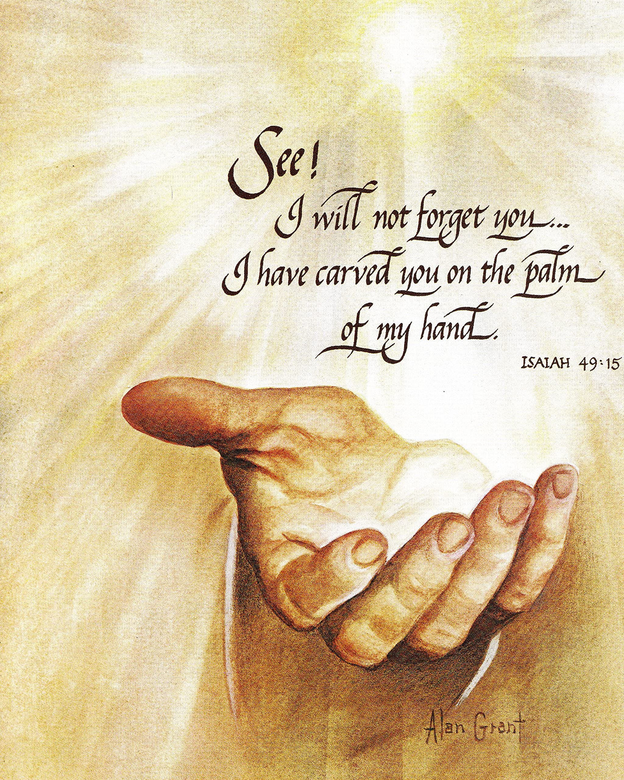 Catholic print picture - palm of my hand - 8" x 10" ready to be framed ...