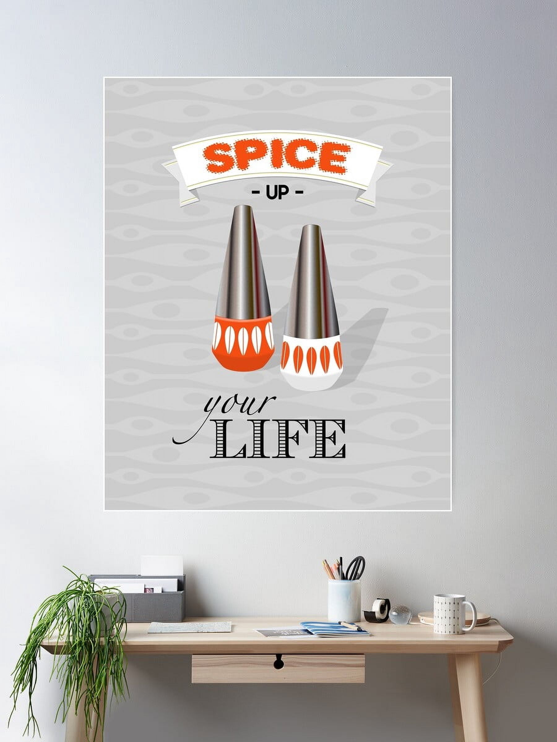 Cathrineholm Kitchen Art - Spice Quote In Red-Orange Poster Wall Art ...