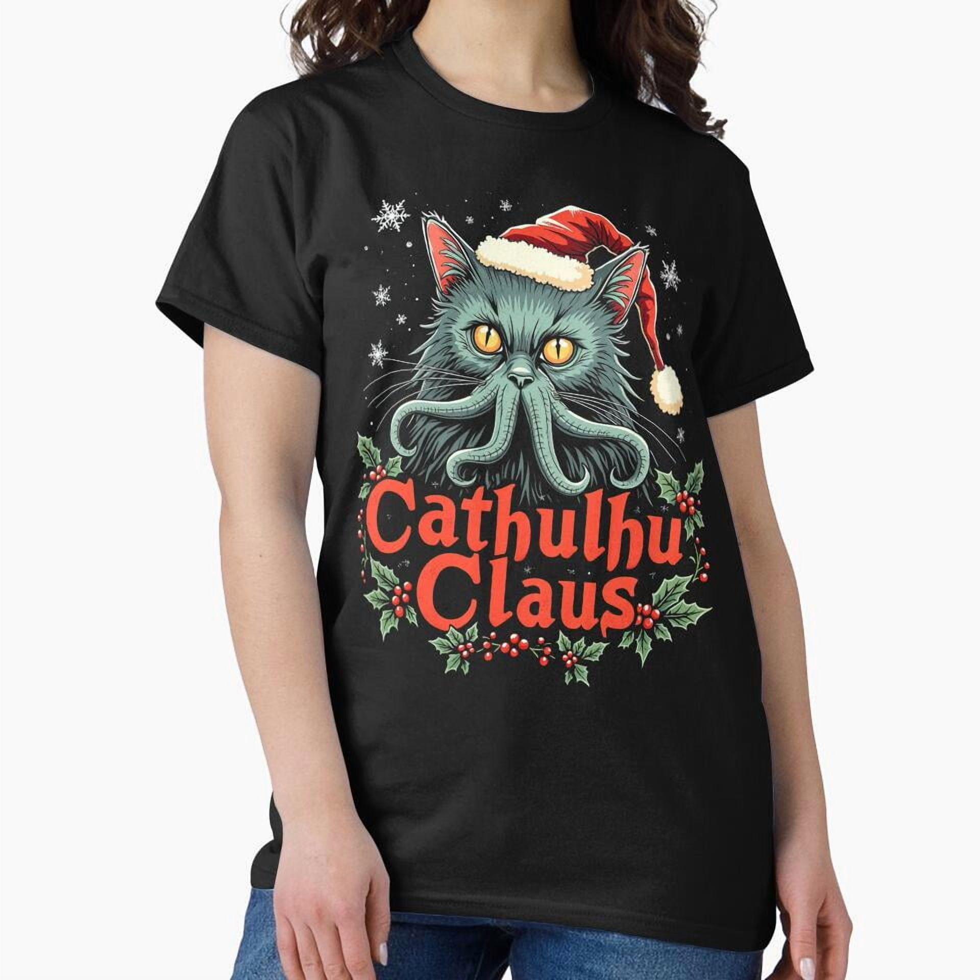 Cathulhu Claus, Funny Christmas Horror Holiday Cat Cthulhu Mashup ...