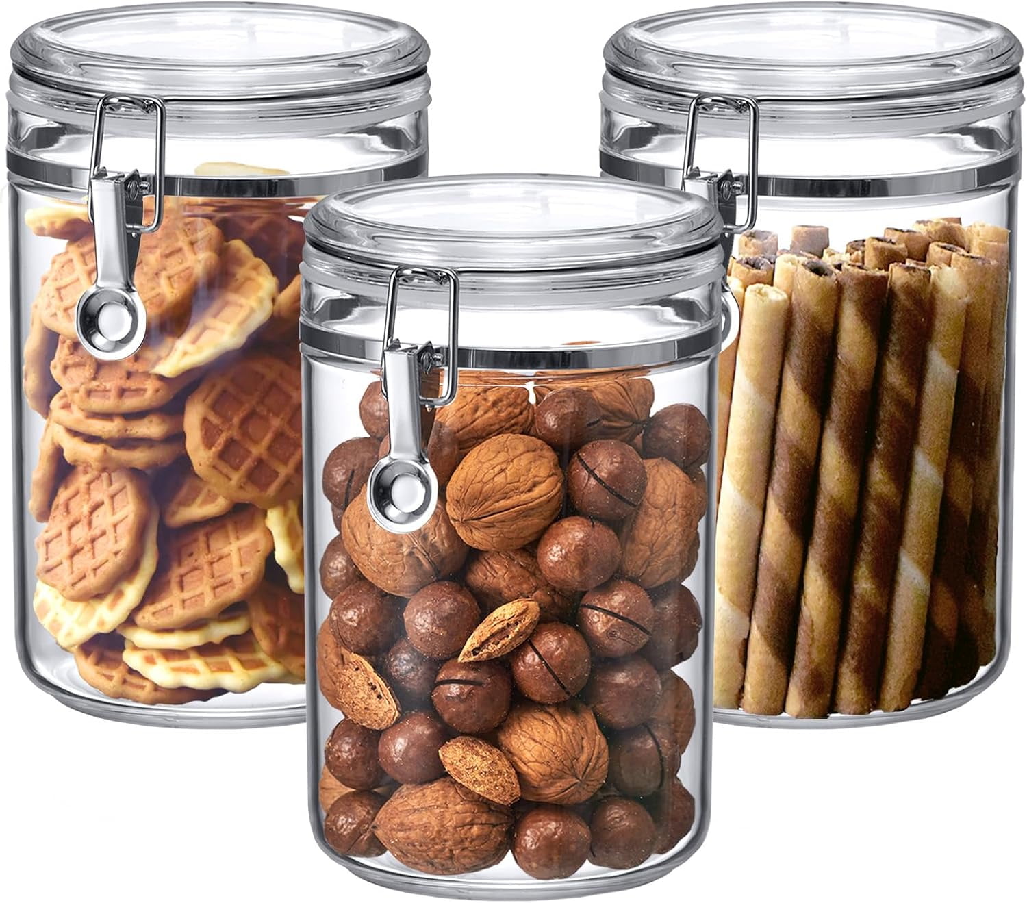 Cathy - 56-Ounce Plastic Canister (Set of 3), Plastic Airtight Food ...
