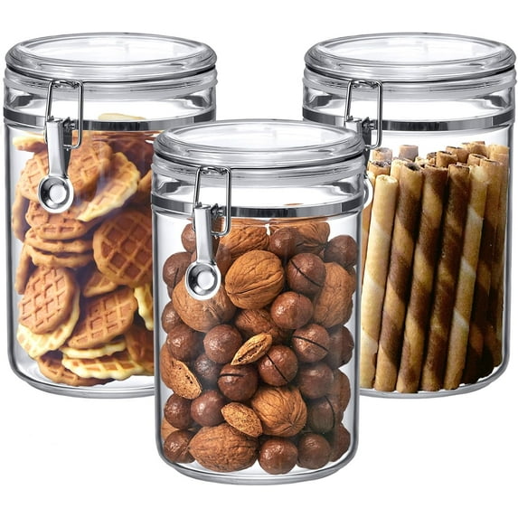 Cathy - 56-Ounce Plastic Canister (Set of 3), Plastic Airtight Food ...