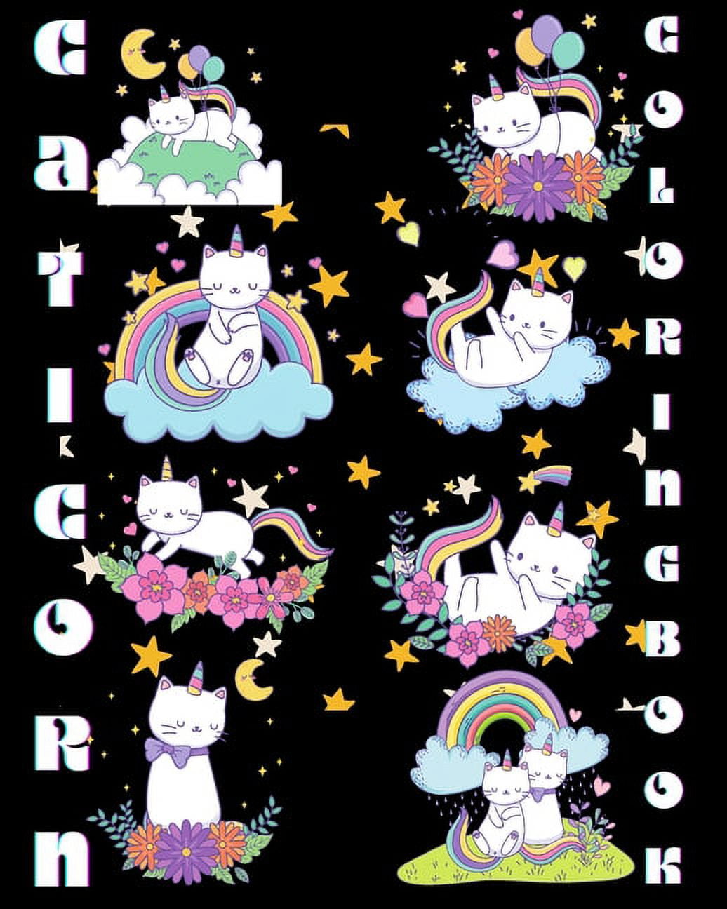 Caticorn Coloring Book : For Kids 4-8/6-8 Cute Animal Coloring Cat ...