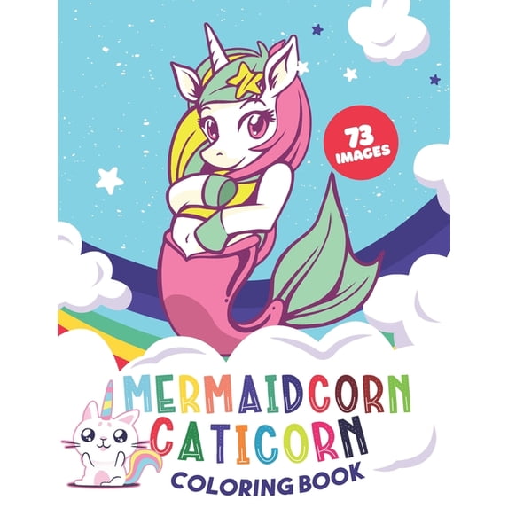 Caticorn & mermaidcorn coloring Book : Caticorn and mermaid corn ...