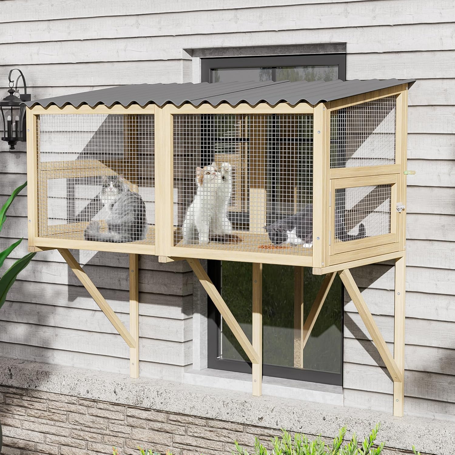 Catio Cat Window Perch Outdoor, 360° Catio Cat Enclosure Window for ...