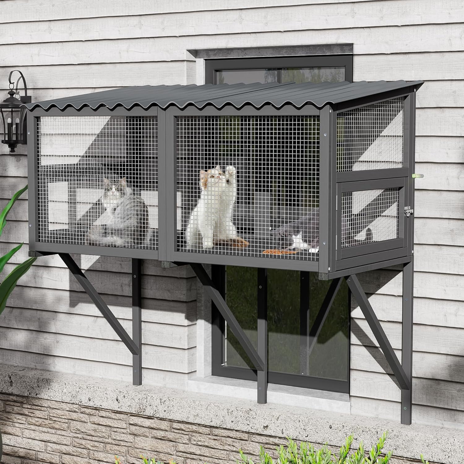 Catio Cats Window Perch Outdoor, 360° Catio Cats Enclosure Window for ...