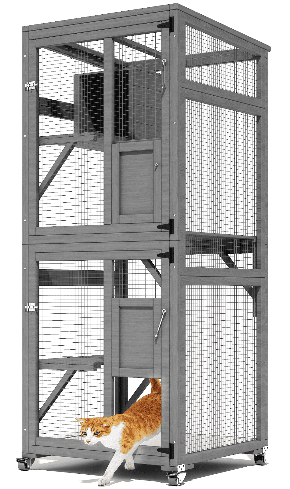 TIMHAKA Cat Kennels for Indoor Cats, 4 Tier Outdoor Cage for Cats with ...