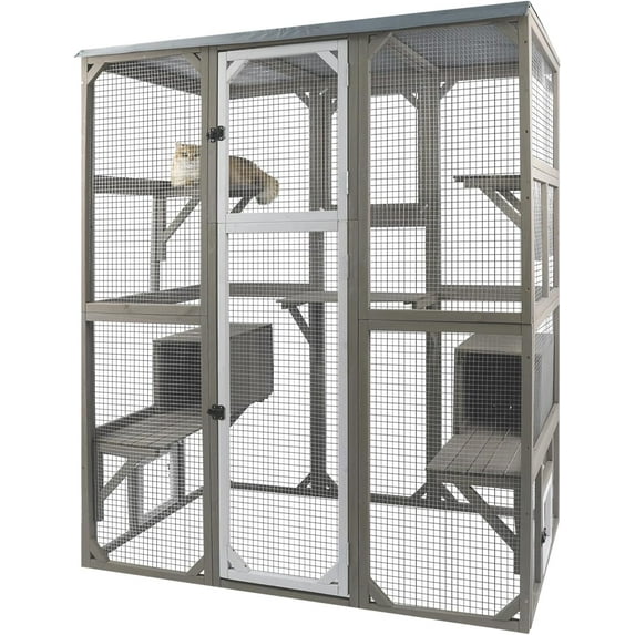 Catio Outdoor Cat Enclosure Large Window Cat House Walk in Cage with ...