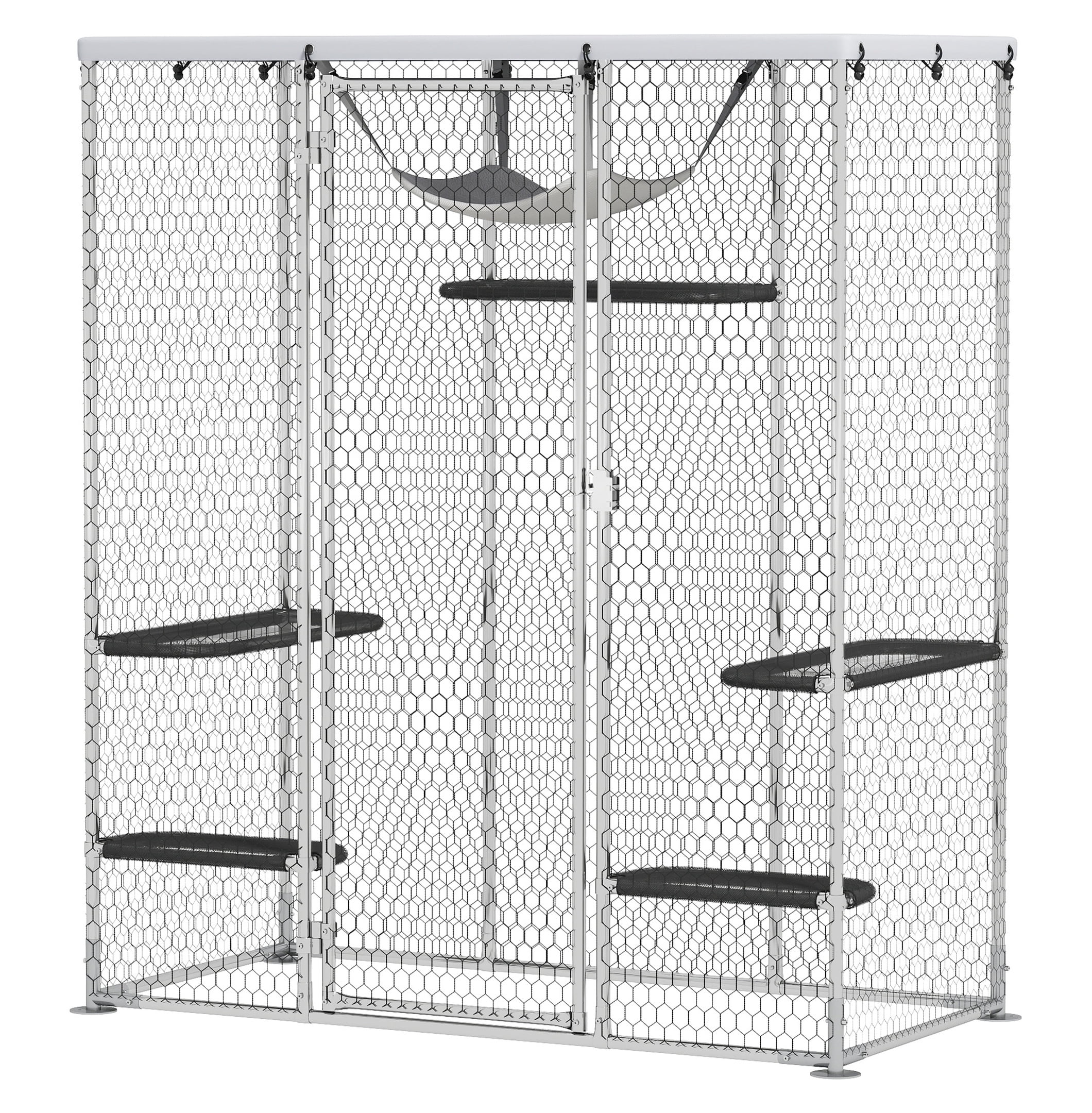 Catio Outdoor Cat Enclosure, Walk-in Cat Cage Galvanized Steel ...