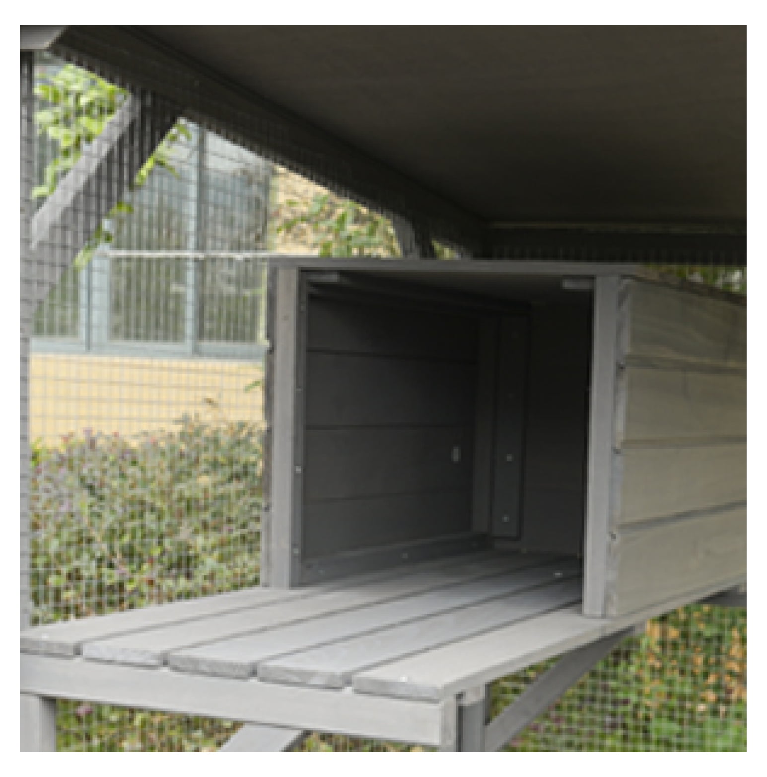 Catio Wooden Cat House - Large Outdoor Indoor Cat Enclosure on Wheels, 2-Tier Kitty Shelter with ...