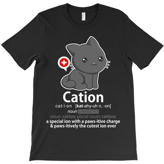 Cation Funny Definition Meaning Cat, Funny Black Cat Graphic Tee ...