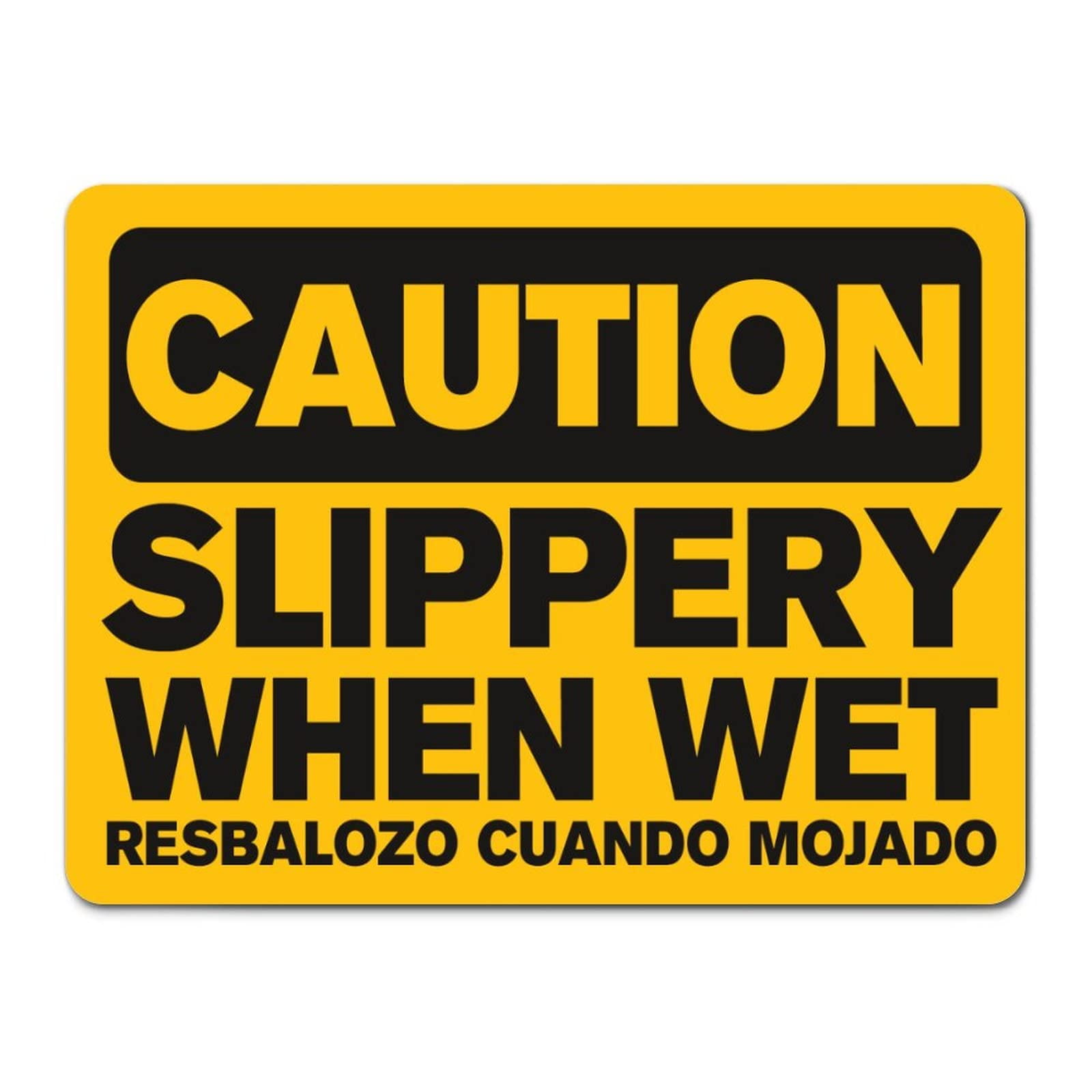 Cation When Slippery When Wet Yellow Black Warning Signs for Property ...