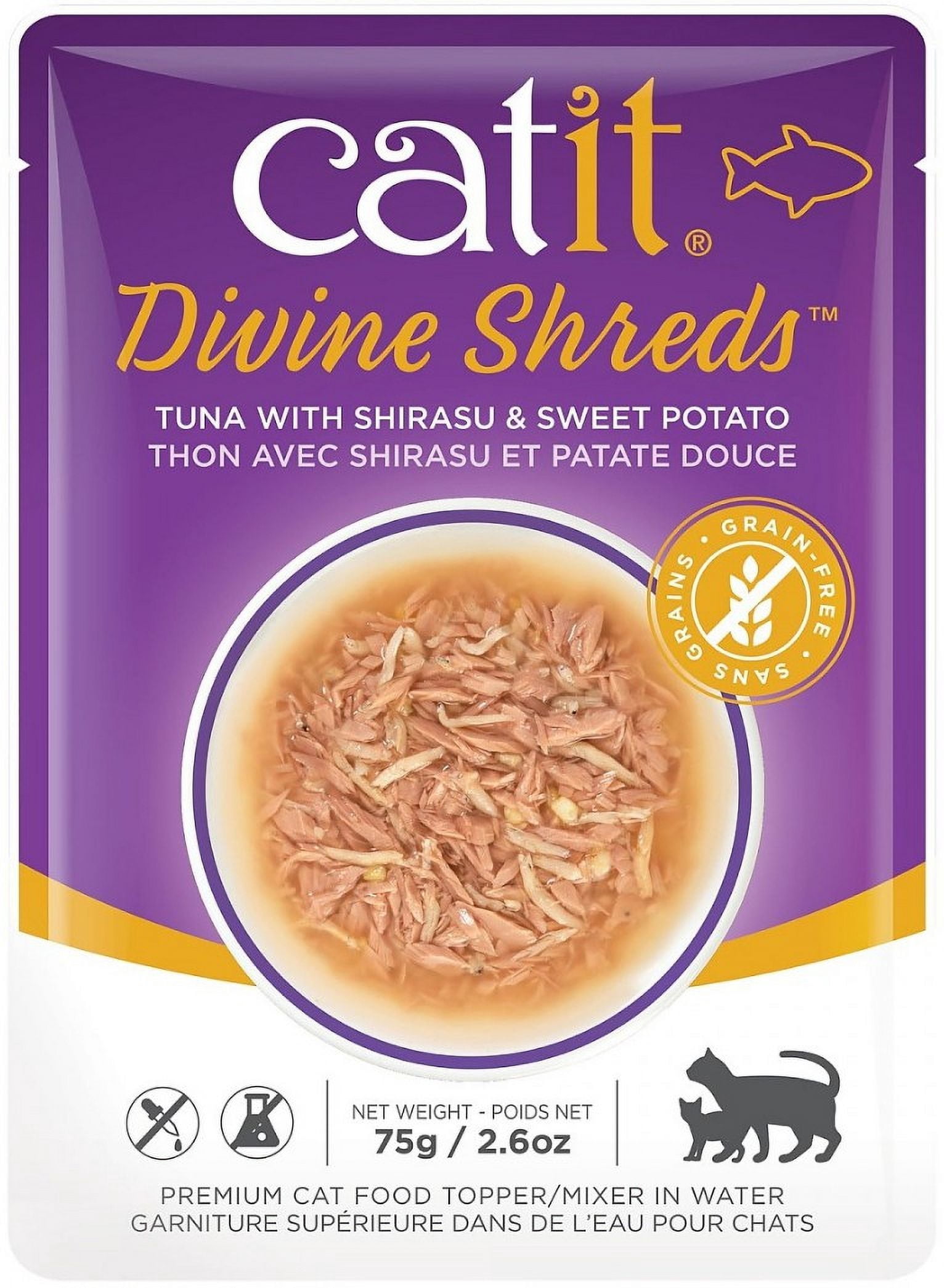 Catit Divine Shreds Tuna with Shirasu and Sweet Potato - Hydrating ...