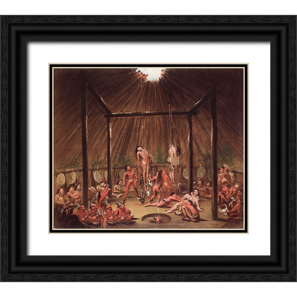 Catlin, George 17x15 Black Ornate Wood Framed with Double Matting ...