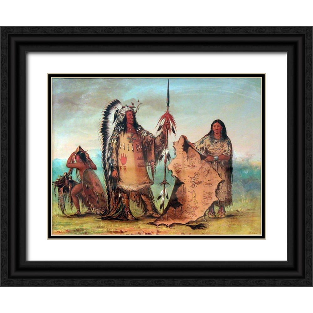 Catlin, George 18x15 Black Ornate Wood Framed with Double Matting ...