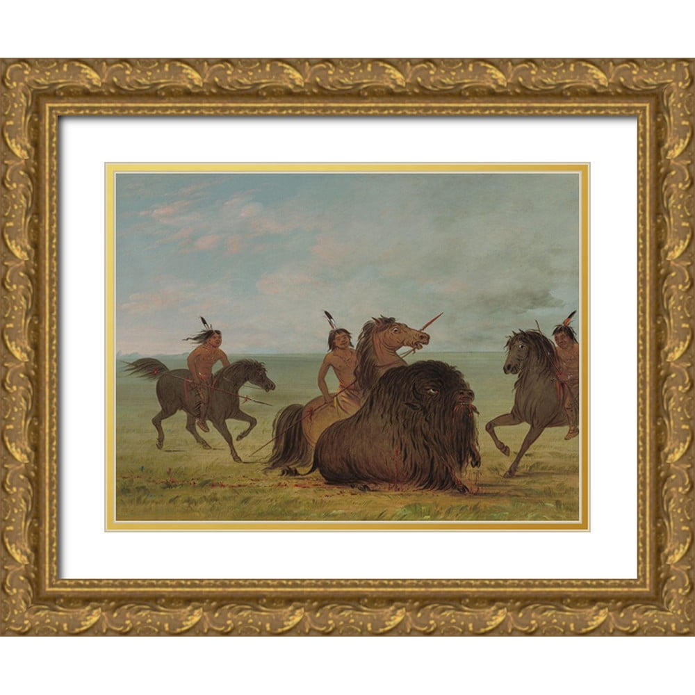 Catlin, George 18x15 Gold Ornate Wood Framed with Double Matting Museum ...