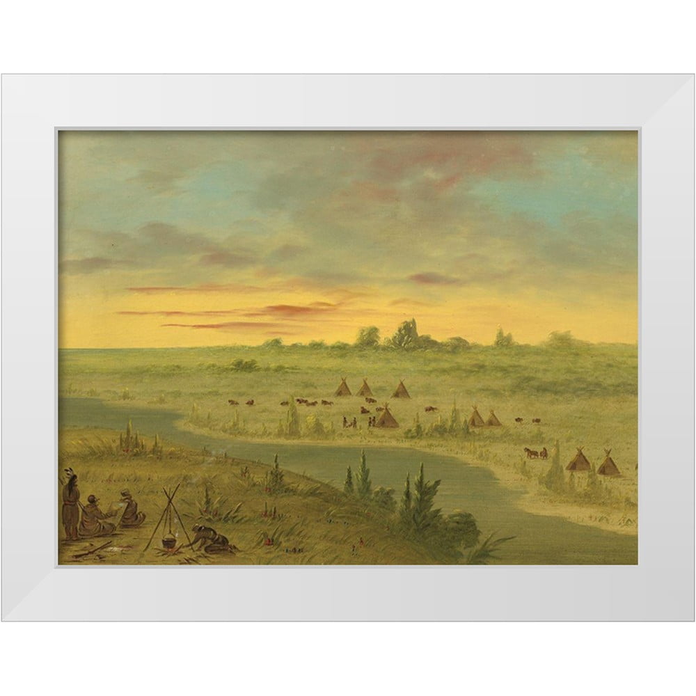 Catlin, George 24x19 White Modern Wood Framed Museum Art Print Titled ...