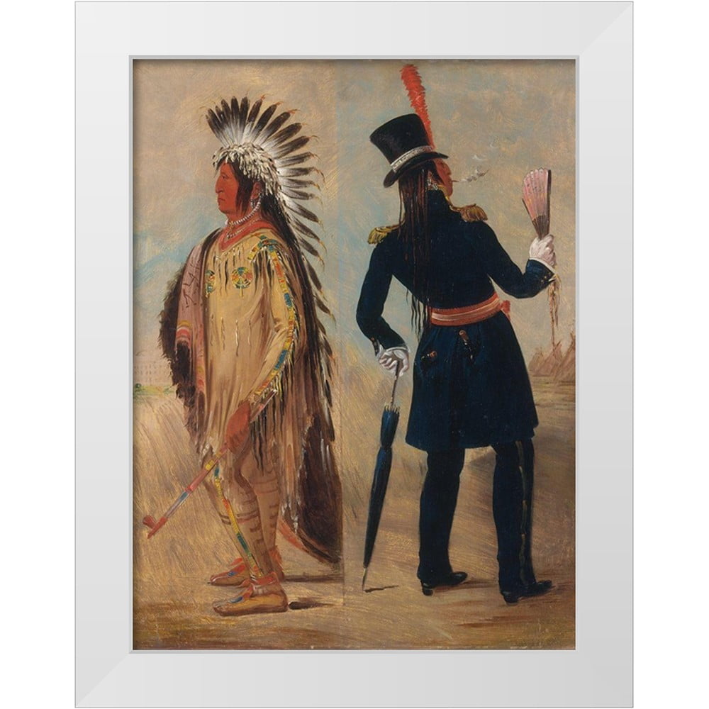 Catlin, George 25x32 White Modern Wood Framed Museum Art Print Titled ...