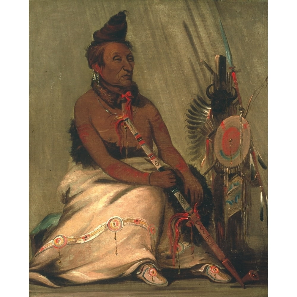 Catlin Hidatsa Chief. Neah-Toh-K-Pah-Shee-Pee-Shah Black Moccasin ...