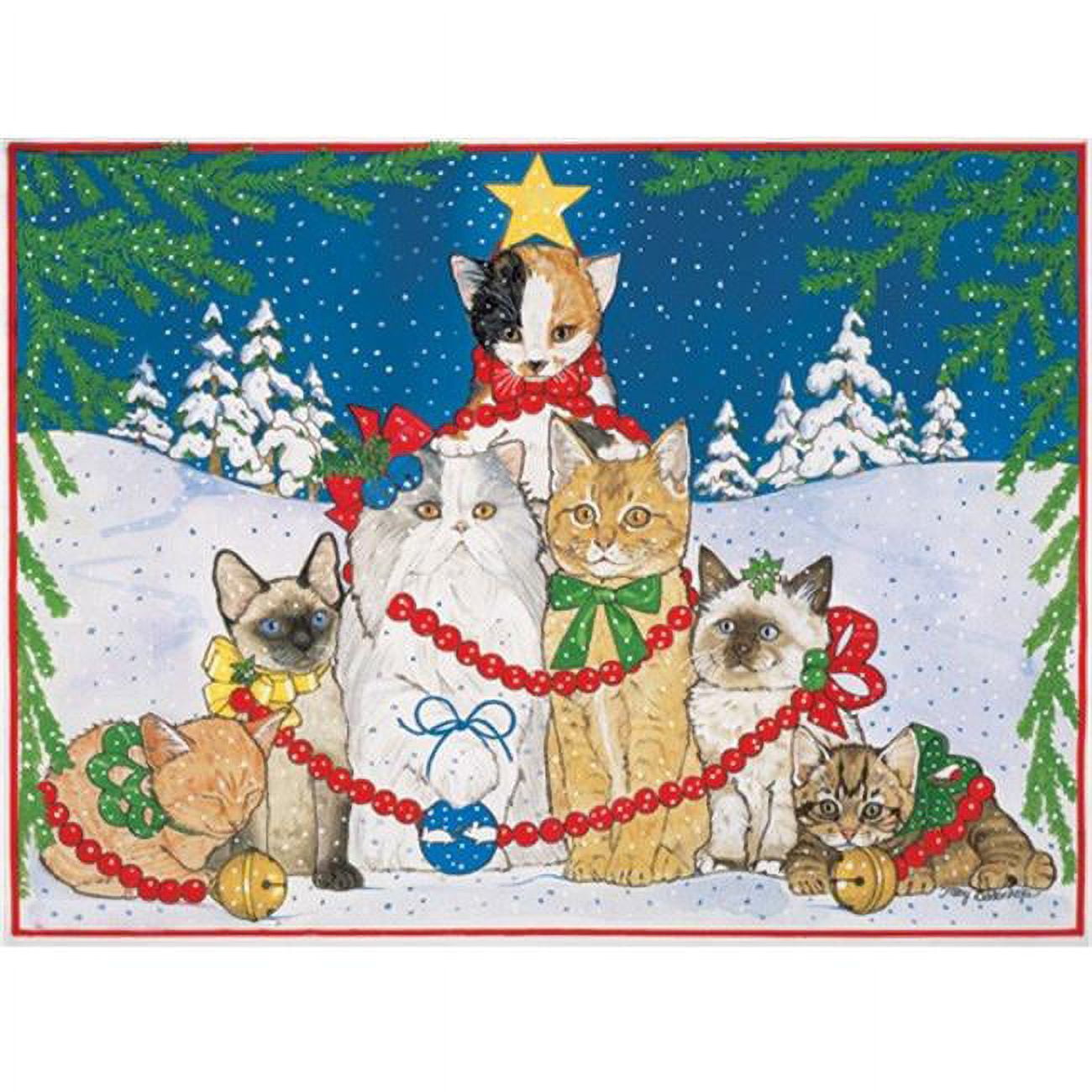 Catmas Tree Cat Christmas Boxed Cards - Pack of 10 - Walmart.com