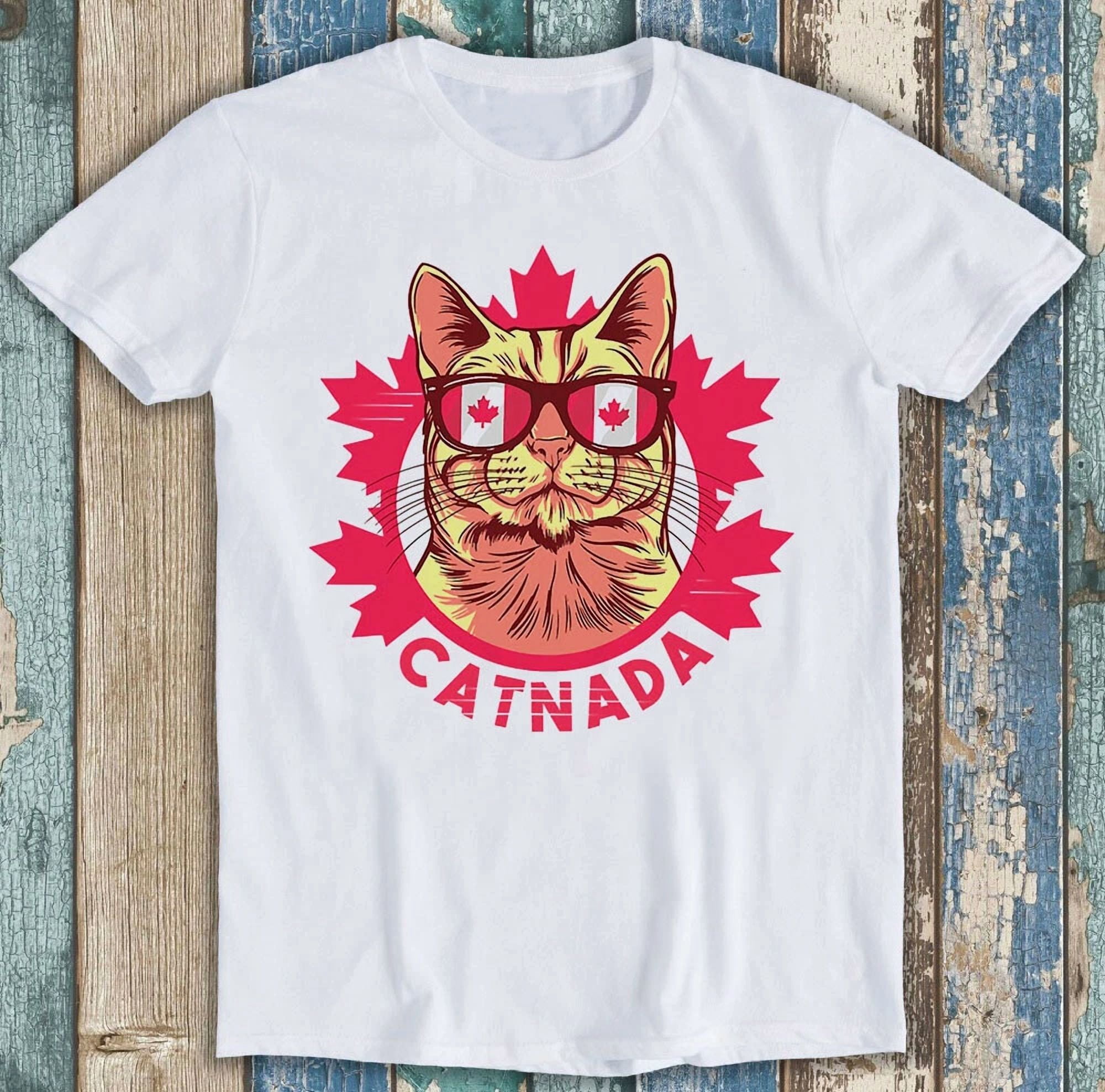 Catnada Funny Canada National Cat Day Lucky Cat Meme Graphic Unisex T ...