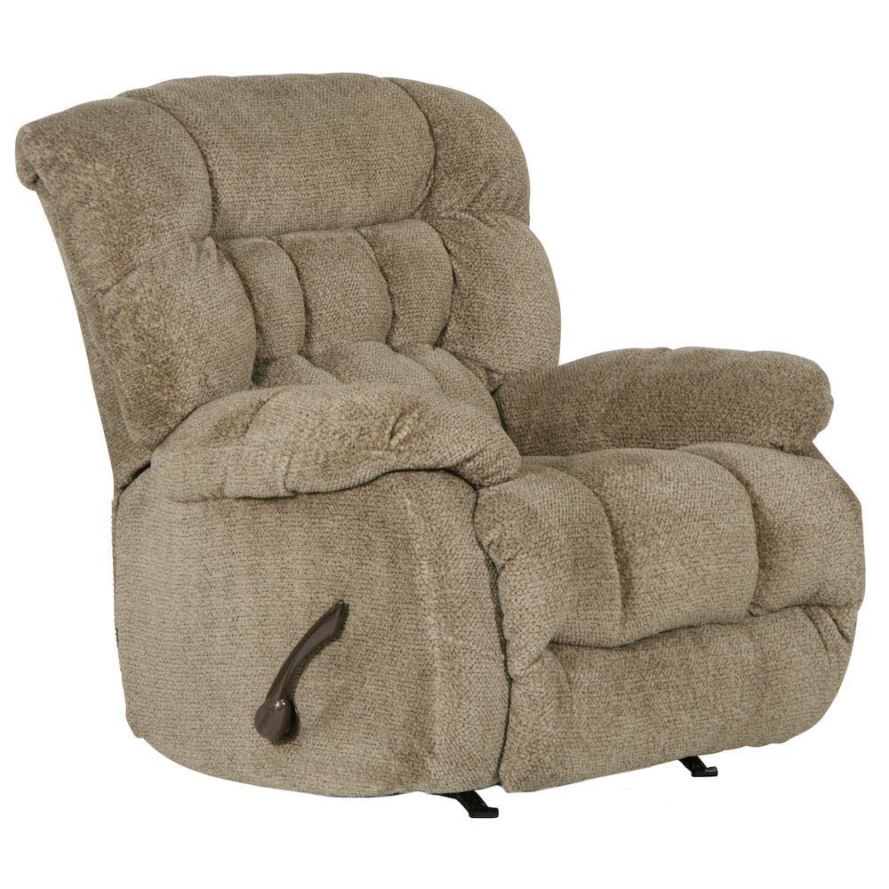 Johnson Chaise Rocker Recliner in Chateau Brown Polyester Fabric ...