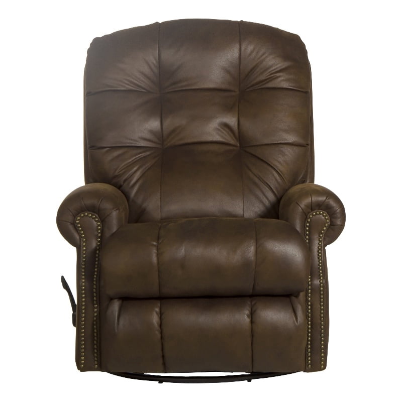 Catnapper Marge Swivel Glider Recliner in Brown Polyester Fabric ...