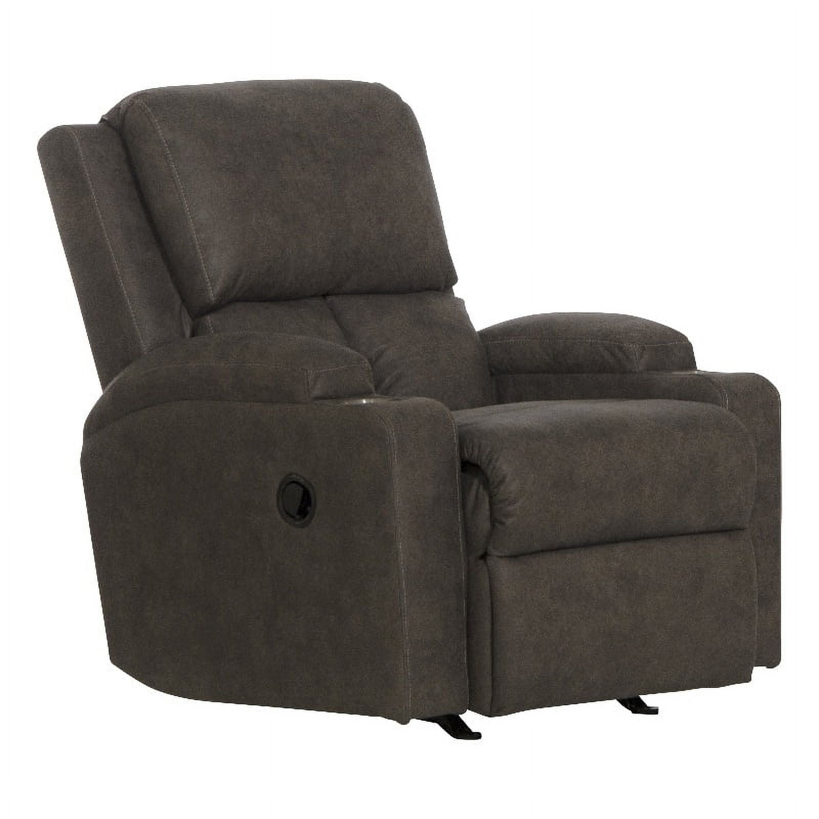Catnapper Page Rocker Recliner with Two Cupholders in Gray Polyester ...
