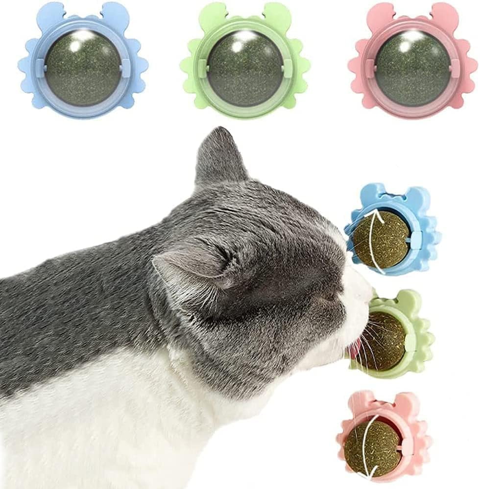 Catnip Ball for Cats, 2025 New Wall Catnip Balls for Cats Lick, Cute Edible Cat Nips Organic ...