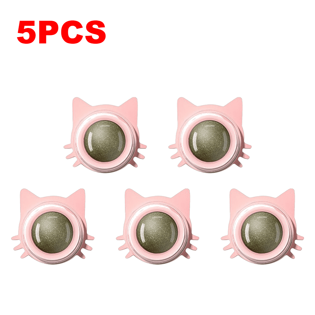 Catnip Balls Lickable Cat Snack Catnip Wall Ball Rotatable Kitten Chew ...