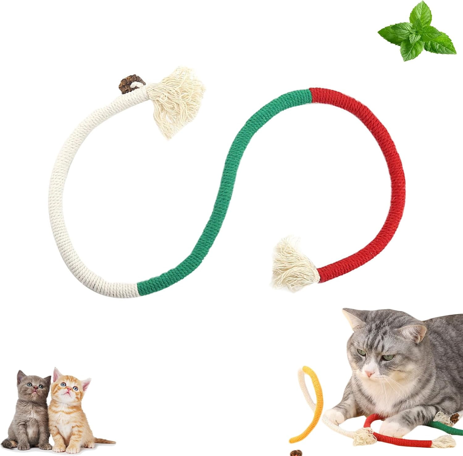Catnip Chew Rope for Cats, 27.5in Interactive Chew Design, Catnip ...