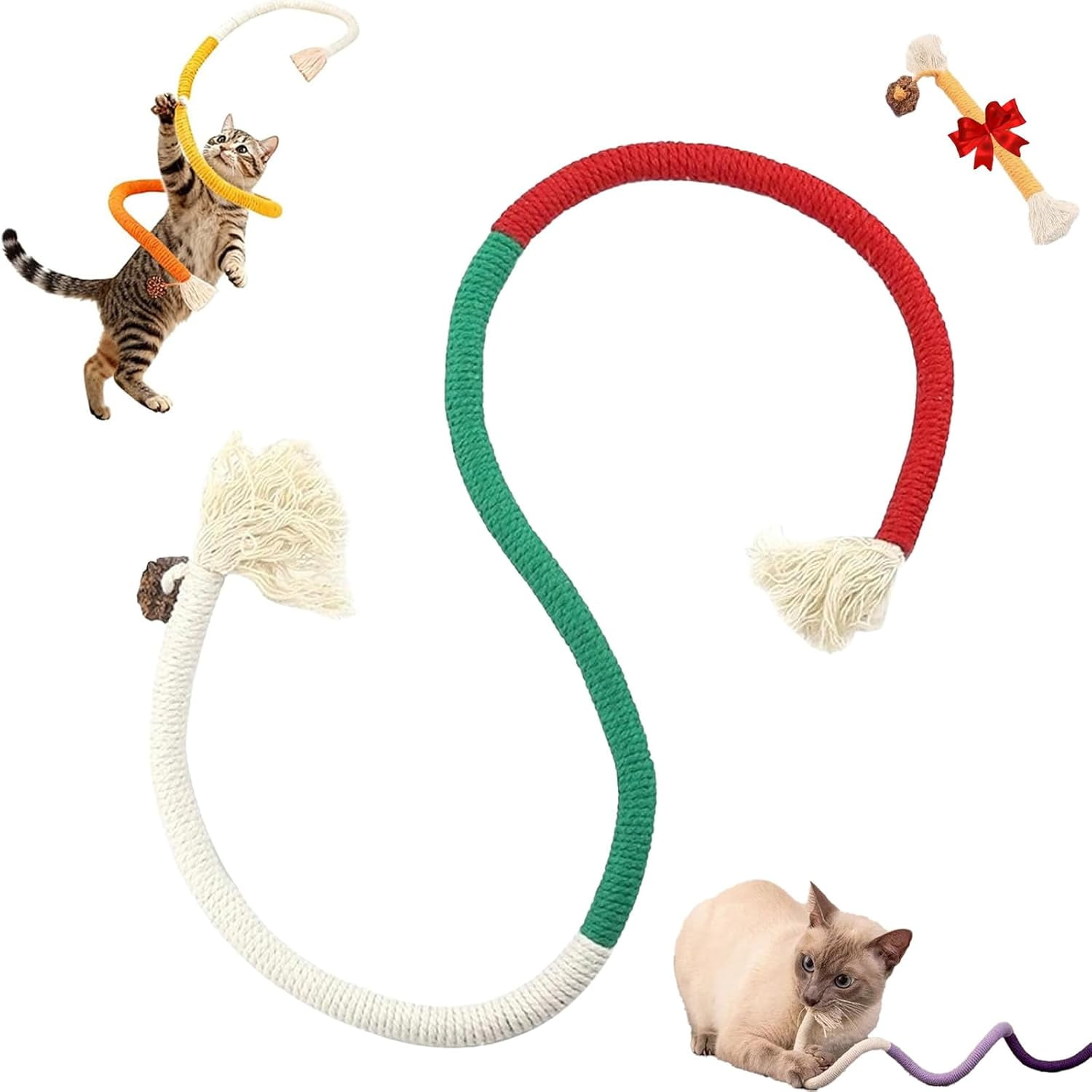 Catnip Chew Rope Toy, Catnip-Infused Organic Cotton Chew Rope Toys for ...