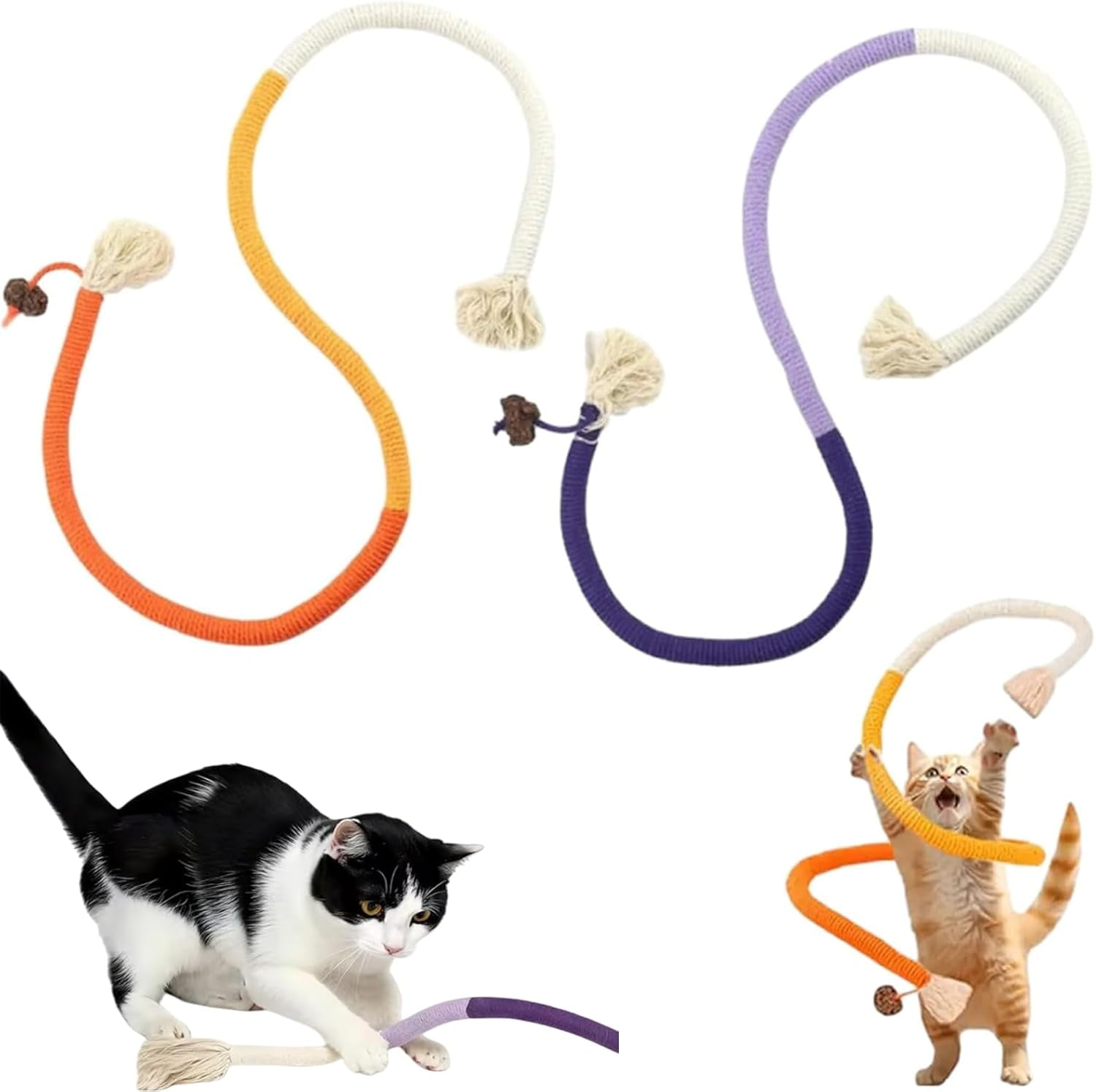 Catnip Chew Rope Toy, Catnip-Infused Organic Cotton Chew Rope Toys for ...