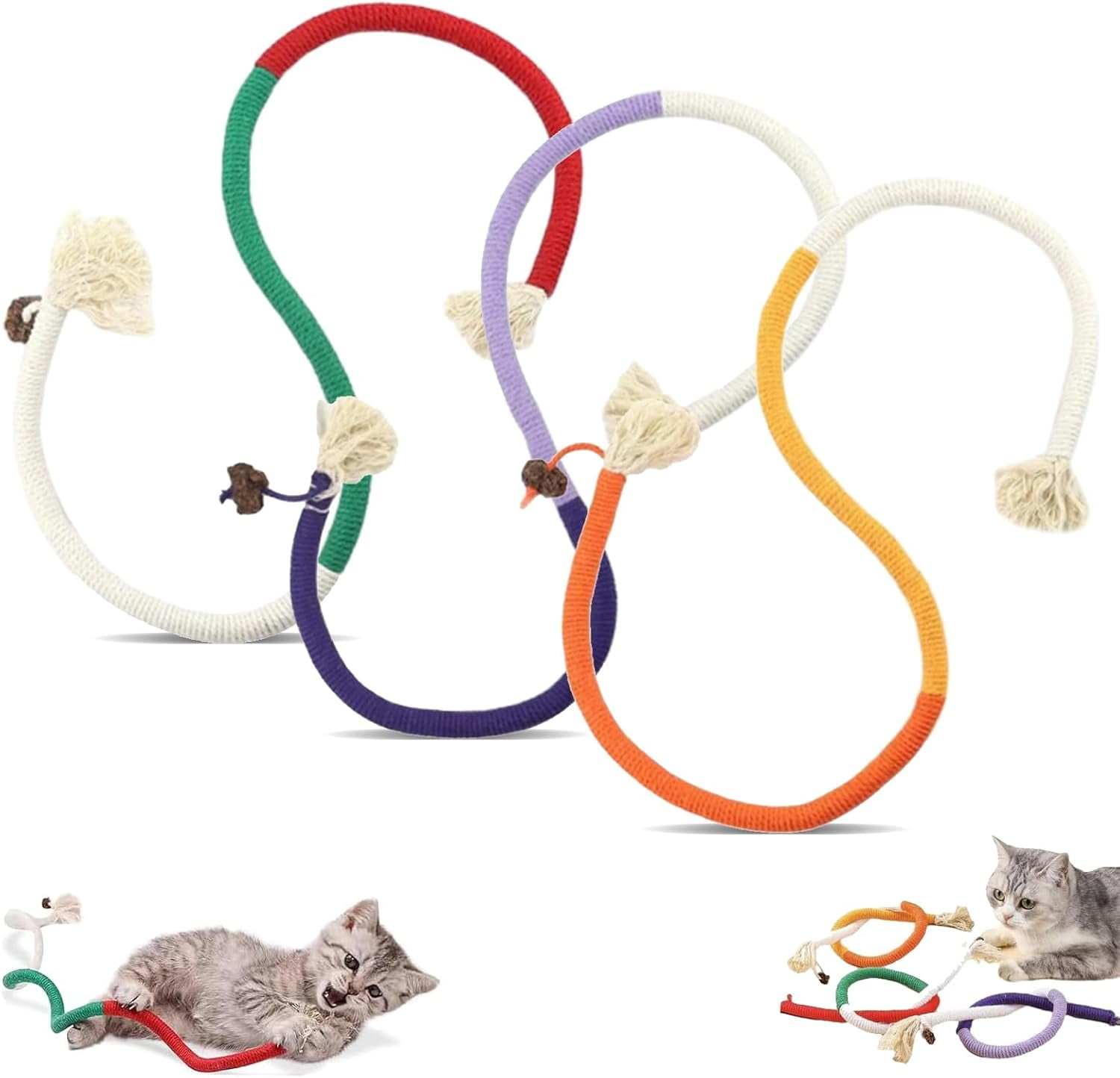 Catnip Chew Rope Toy for Cats, Natural Safe Tooth Cleaner for Indoor ...