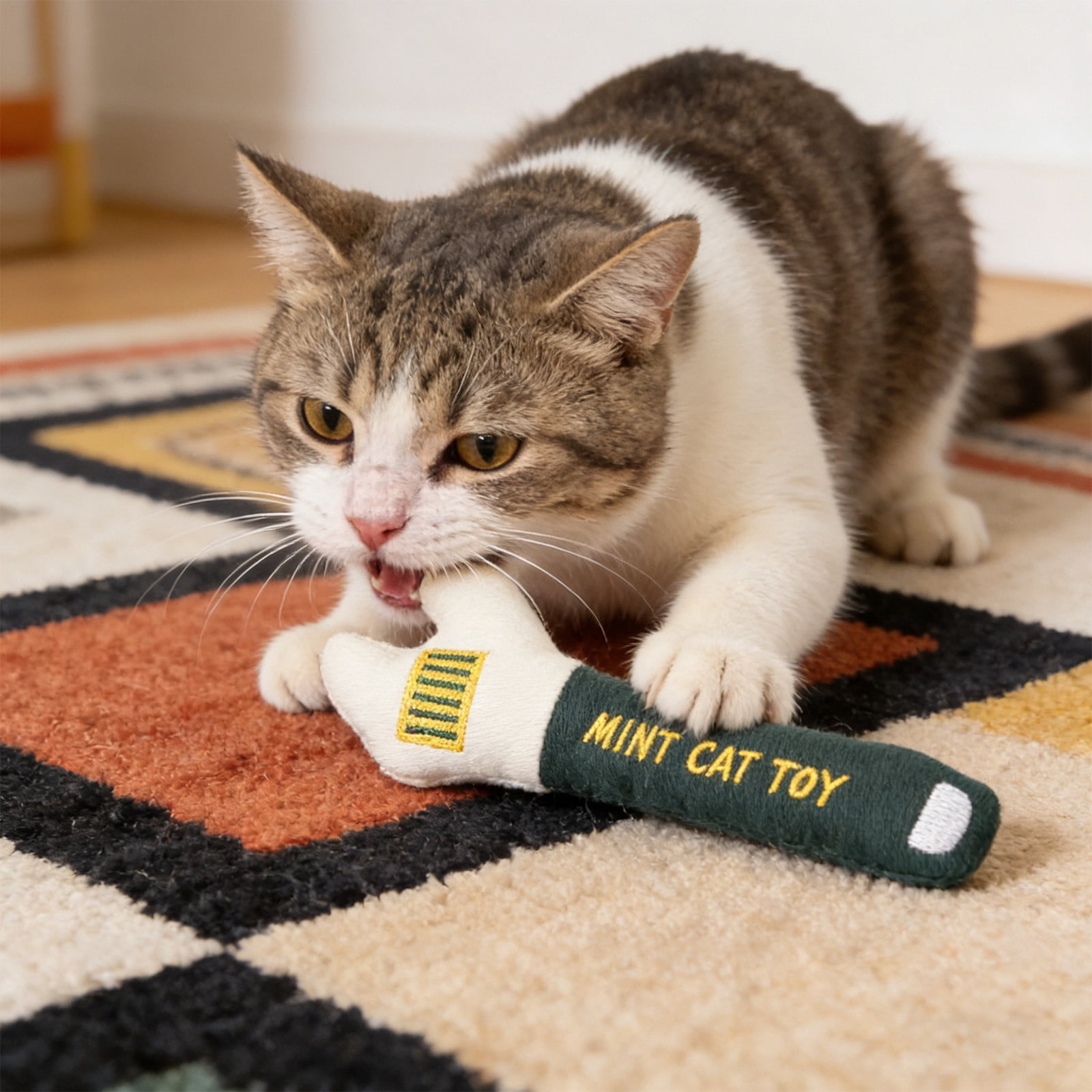 Catnip Crinkle Cat Toys Set Tool Shape Interactive Plush Cat Chew Toys ...