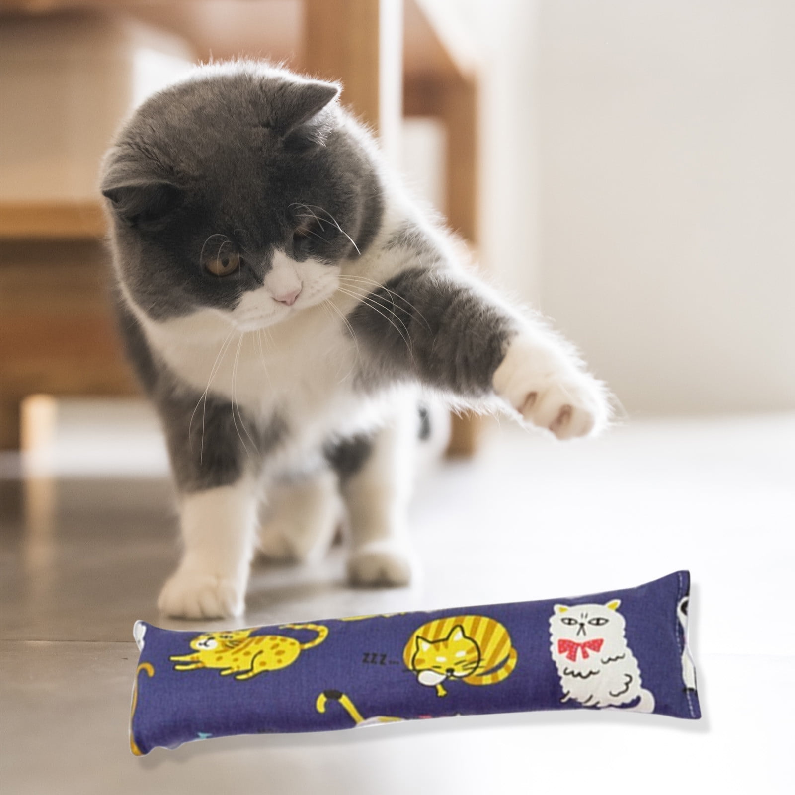 Catnip Crinkle Paper Pillow, Interactive Catnip Chew Toy for Indoor ...