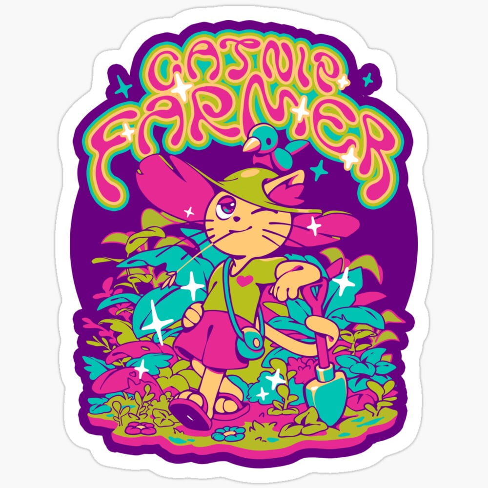Catnip Farmer Sticker Phone Decal Water Bottle Stickers Car Decals ...